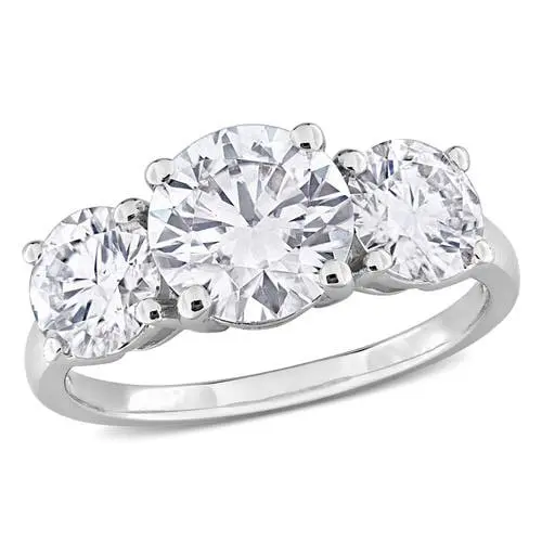 JULIANNA B. Moissanite 3-stone Ring - Sterling Silver