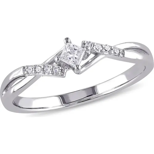 JULIANNA B. Diamond Princess-cut Engagement Ring - 10k White Gold