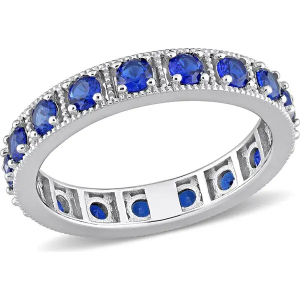 JULIANNA B. Cubic Zirconia Eternity Ring Sterling Silver - Blue Cz/sterling Silver