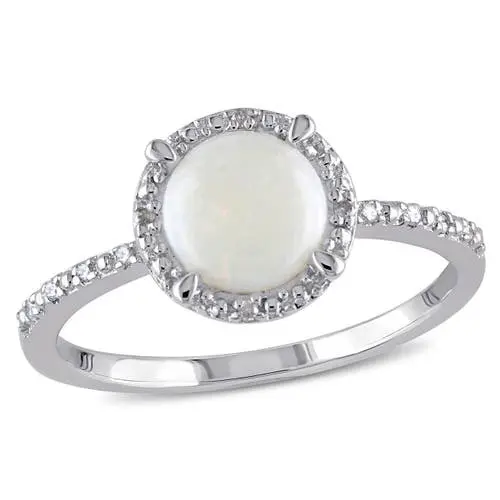 JULIANNA B. And Diamond Accent Halo Ring - Opal