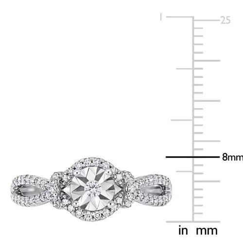 JULIANNA B. Diamond Crossover Engagement Ring - Sterling Silver