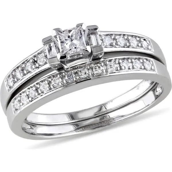 JULIANNA B. Diamond Multi-shape Bridal Ring Set - Sterling Silver