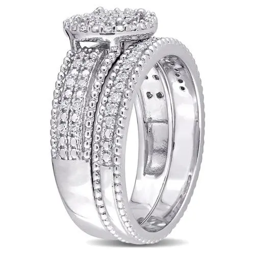 JULIANNA B. Diamond Cluster Bridal Ring Set