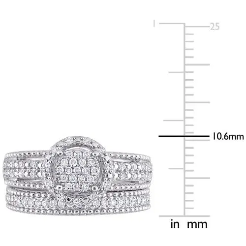 JULIANNA B. Diamond Cluster Bridal Ring Set