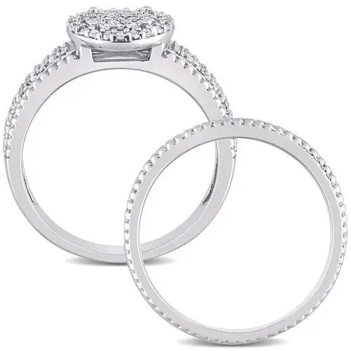 JULIANNA B. Diamond Cluster Bridal Ring Set