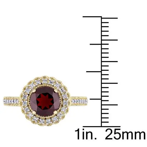 JULIANNA B. Gemstone And Diamond Halo Ring - Garnet