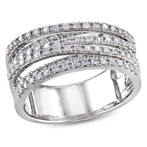 JULIANNA B. 1/2 Ctw Diamond Crossover Ring - Sterling Silver