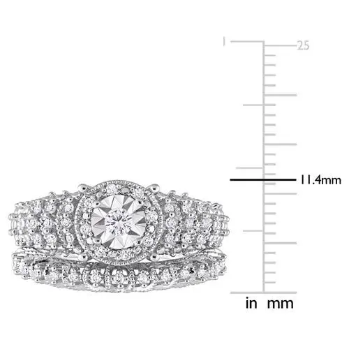 JULIANNA B. Diamond Halo Bridal Ring Set