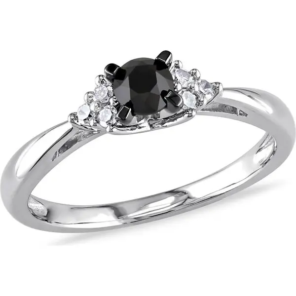 JULIANNA B. 1/2 Ctw Black & White Engagement Ring - Diamond
