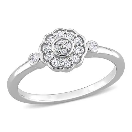 JULIANNA B. Diamond Flower Ring - Sterling Silver
