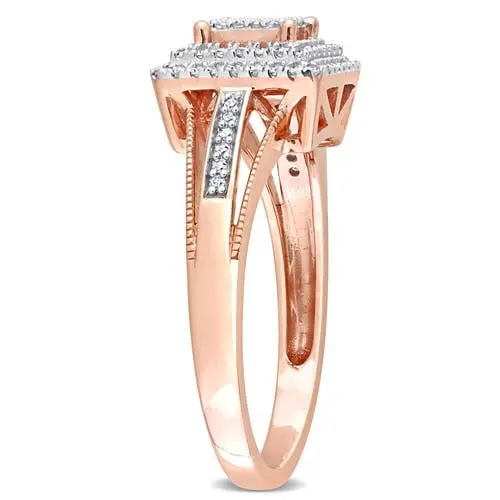 JULIANNA B. Diamond Cluster Square Split Shank Ring 10k