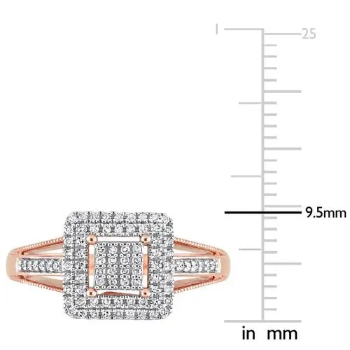 JULIANNA B. Diamond Cluster Square Split Shank Ring 10k