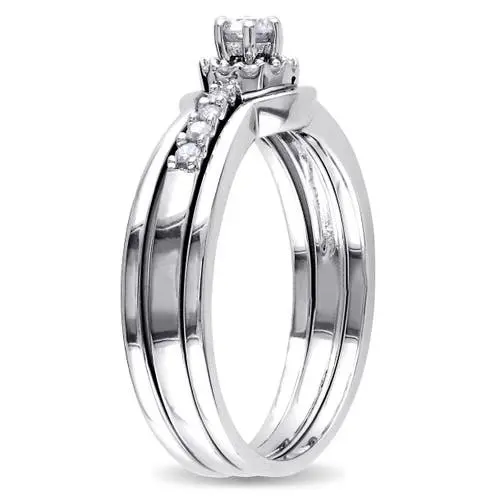 JULIANNA B. Diamond Halo 3-piece Bridal Ring Set