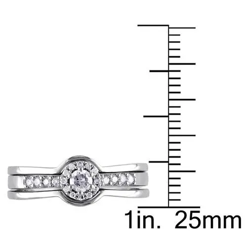 JULIANNA B. Diamond Halo 3-piece Bridal Ring Set