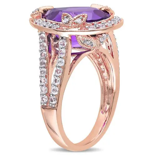 JULIANNA B. White Topaz & Diamond Shank Ring