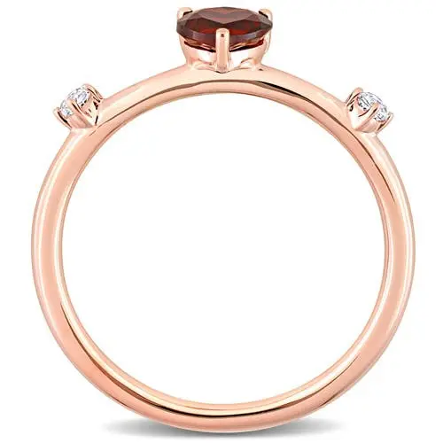 JULIANNA B. 10k Rose Gold And White Topaz Stackable Ring