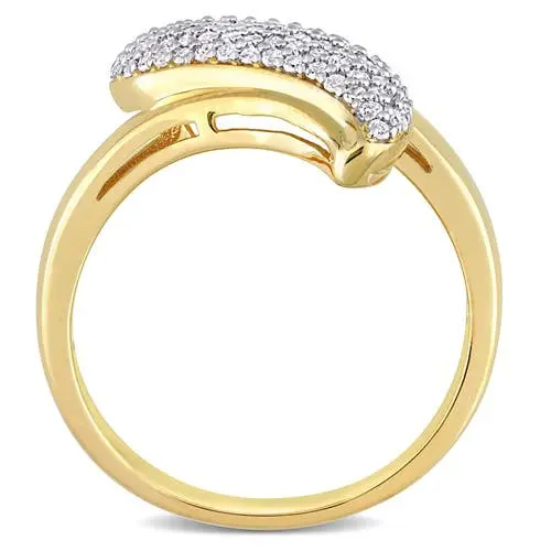 JULIANNA B. Diamond Swirl Ring Yellow-plated Silver
