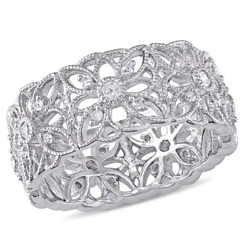 JULIANNA B. Diamond Filigree Ring - Sterling Silver