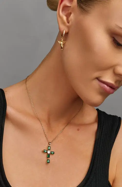 NIALAYA JEWELRY Cz Cross Pendant Necklace