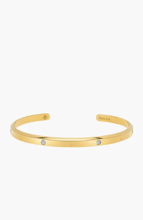 NIALAYA JEWELRY Fleur De Lis Cuff Bracelet - Gold