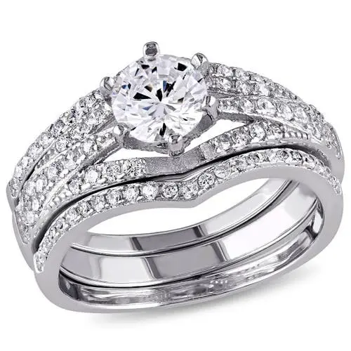 JULIANNA B. Cubic Zirconia Bridal Ring Set - Sterling Silver