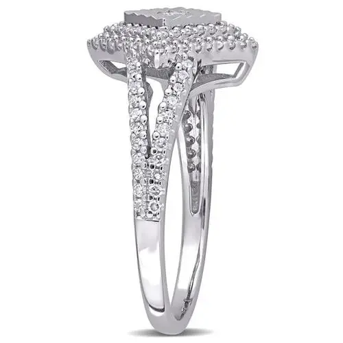 JULIANNA B. Diamond Halo Split Shank Ring