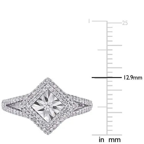 JULIANNA B. Diamond Halo Split Shank Ring
