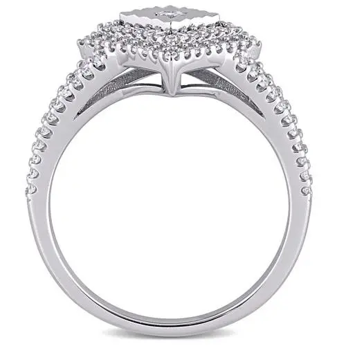 JULIANNA B. Diamond Halo Split Shank Ring