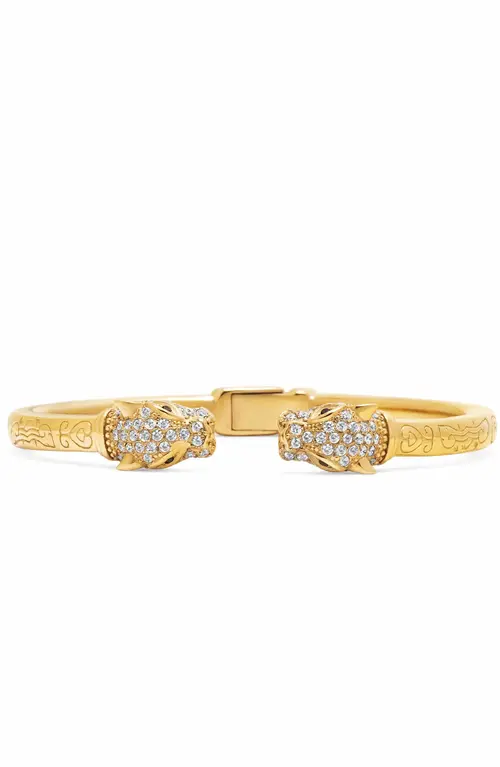 NIALAYA JEWELRY Cz Masculine Panther Bangle - Gold