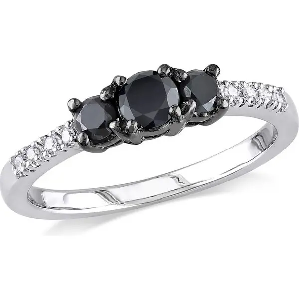 JULIANNA B. Sterling Silver Three-stone Ring - Diamond