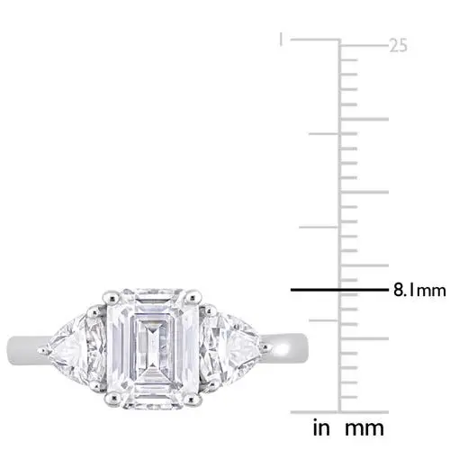 JULIANNA B. Moissanite Emerald 3-stone Ring