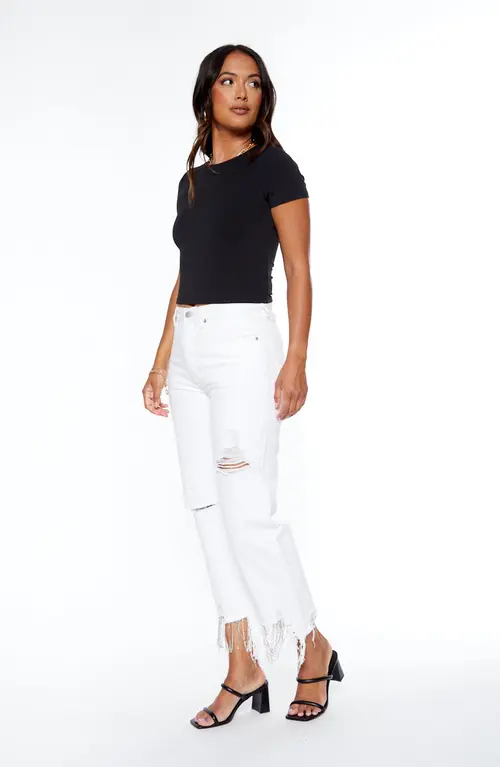 BLUE REVIVAL Nash Vegas Embellished Crop Jeans - White