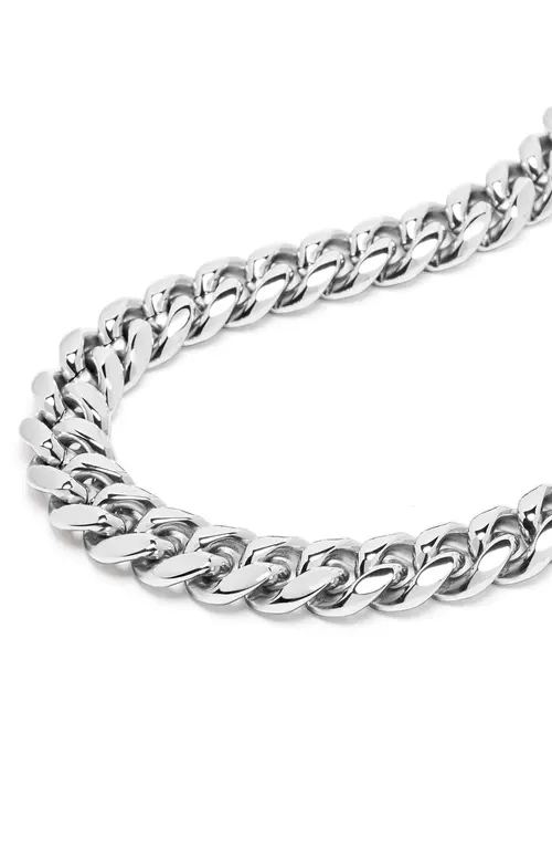 NIALAYA JEWELRY Chunky Cuban Chain Choker - Silver