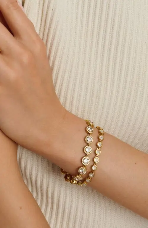 NIALAYA JEWELRY Clear Gemstone Link Bracelet - Clear/gold