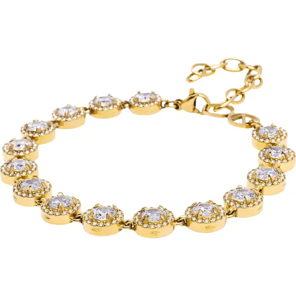 NIALAYA JEWELRY Clear Gemstone Link Bracelet - Clear/gold