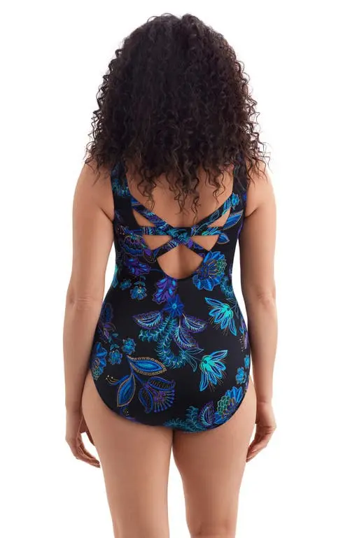LONGITUDE Extra Long Torso Butterfly Back One-piece Swimsuit