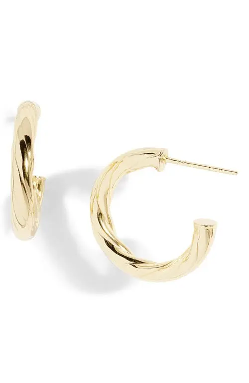 Argento Vivo Twisted Hoop Earrings - Gold