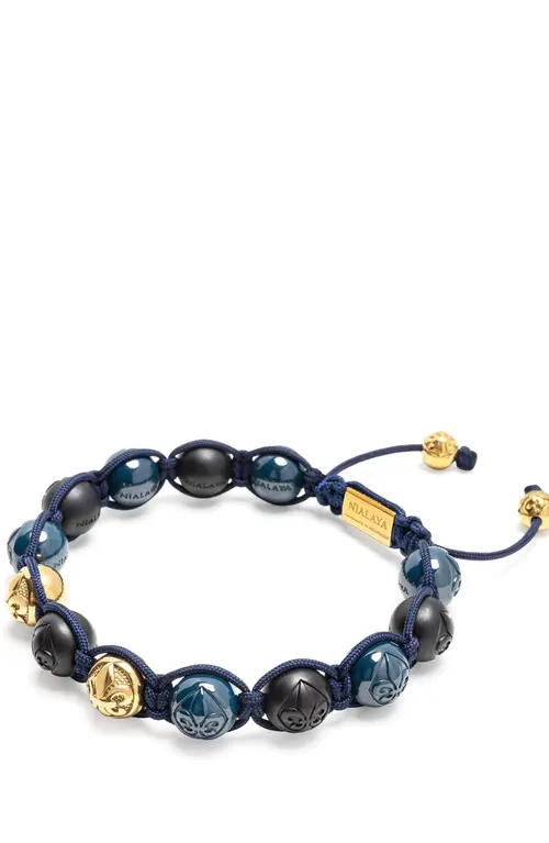 NIALAYA Beaded Bracelet With Gold And Ceramic Accents