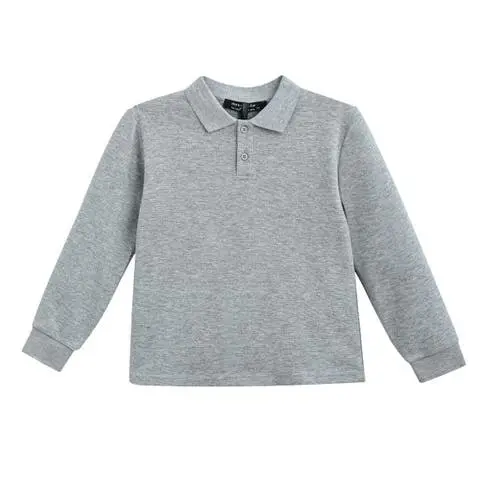 MOUSTACHE Long Sleeve Polo Shirt - Grey