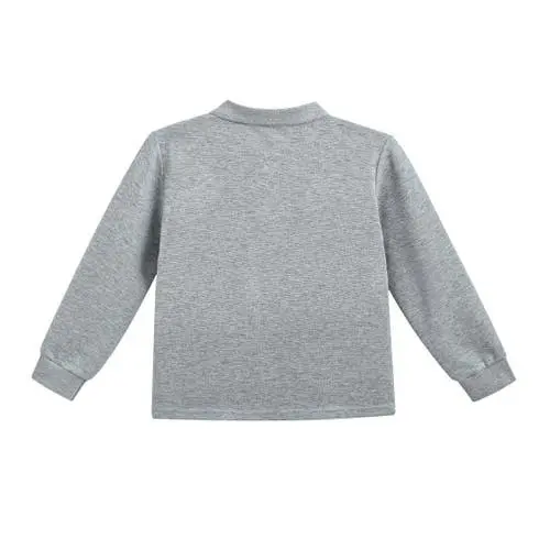 MOUSTACHE Long Sleeve Polo Shirt - Grey