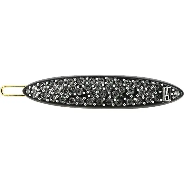 Alexandre De Paris Solferino Crystal Acetate Side Barrette - Black
