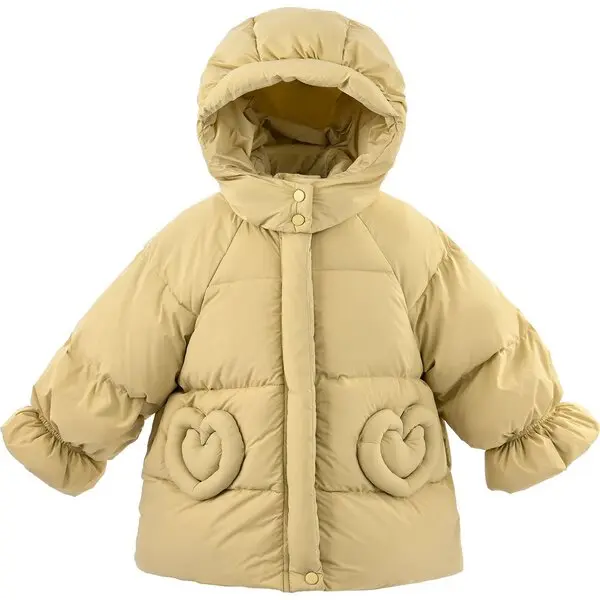 MIMI TUTU Glow Heart-pocket Puffer Jacket - Yellow