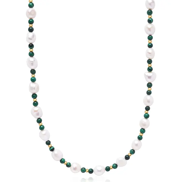 NIALAYA Kauai Pearl Choker - White/green