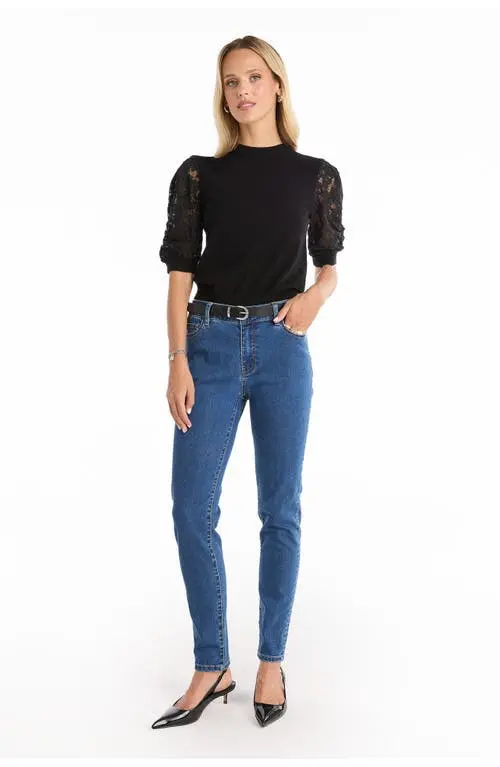 THE NOLI SHOP Sylvie Lace Sleeve Knit Top