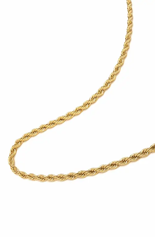 NIALAYA Plated Stainless Steel Rope Chain Necklace - Gold
