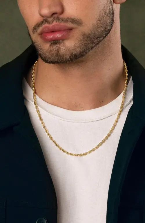 NIALAYA JEWELRY Plated Stainless Steel Rope Chain Necklace