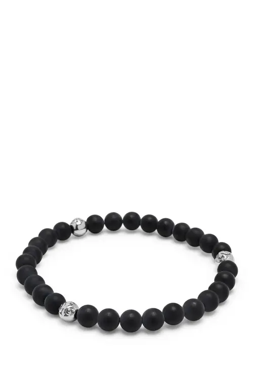 NIALAYA Onyx Bead Bracelet - Matte Black Onyx