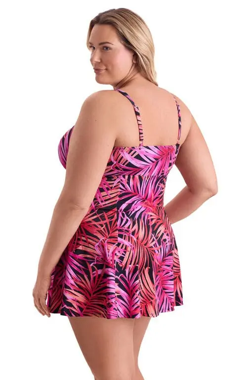 SHAPESOLVER Bow Front Swim Dress