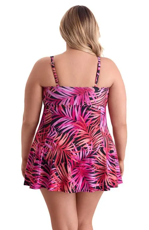 SHAPESOLVER Bow Front Swim Dress