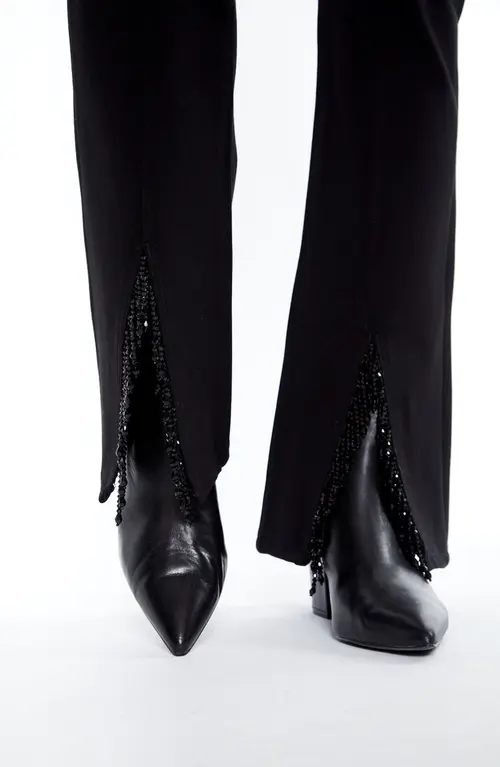 BLUE REVIVAL Ooh La La Ponte Bootcut Pants With Beading